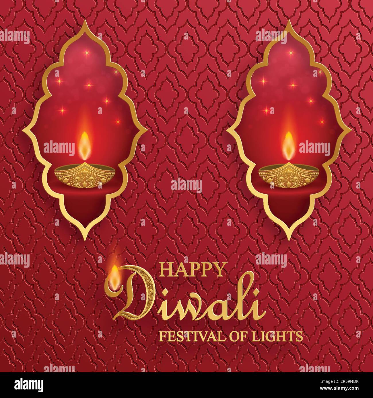 Diya lamp with fire lighting for Diwali, Deepavali or Dipavali, the ...