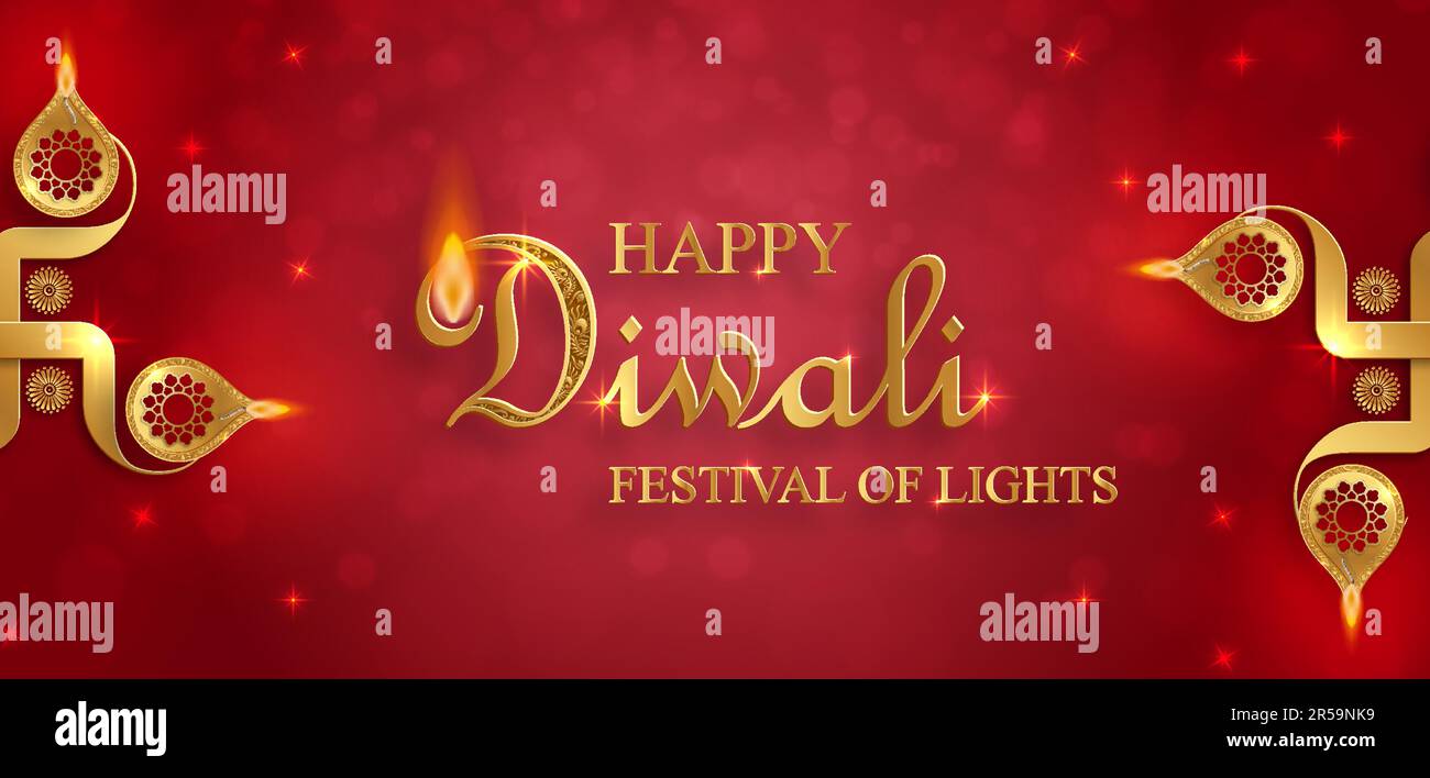 Diya lamp with fire lighting for Diwali, Deepavali or Dipavali, the ...