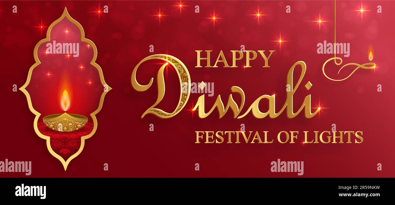 Diya lamp with fire lighting for Diwali, Deepavali or Dipavali, the ...