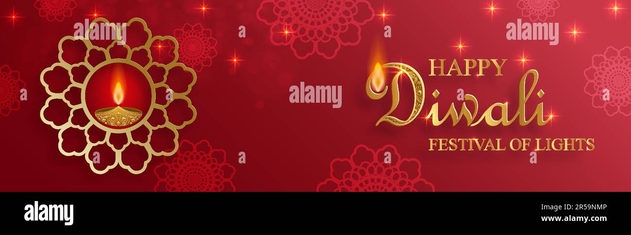 Diya lamp with fire lighting for Diwali, Deepavali or Dipavali, the ...