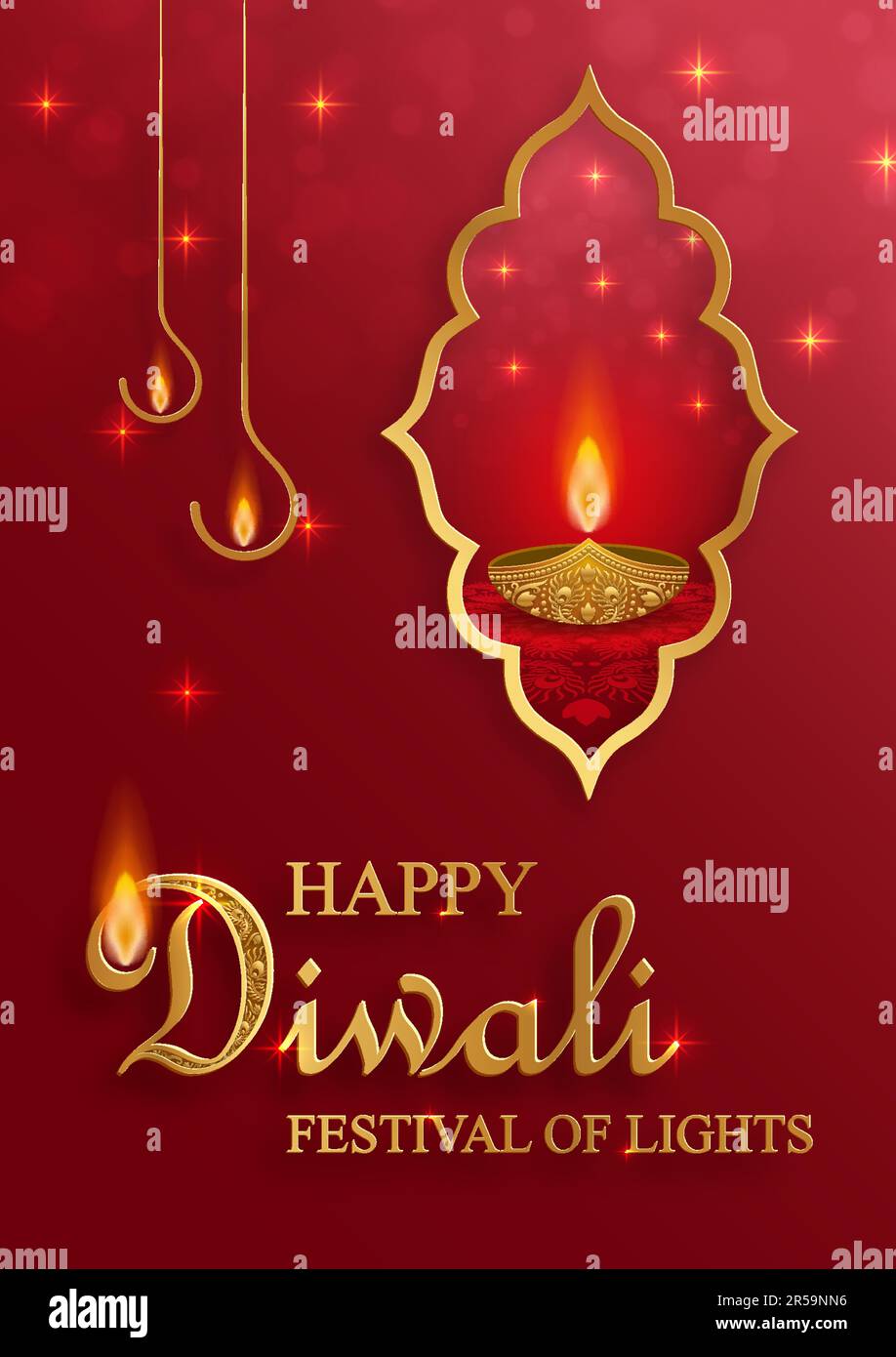 Diya lamp with fire lighting for Diwali, Deepavali or Dipavali, the ...