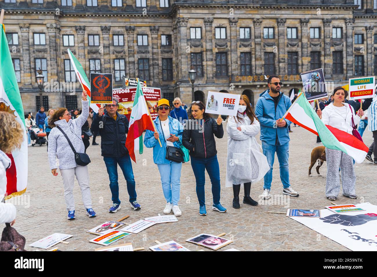 04.18.2023 Amsterdam, Netherlands. Anti-Iranian protest in Amsterdam ...