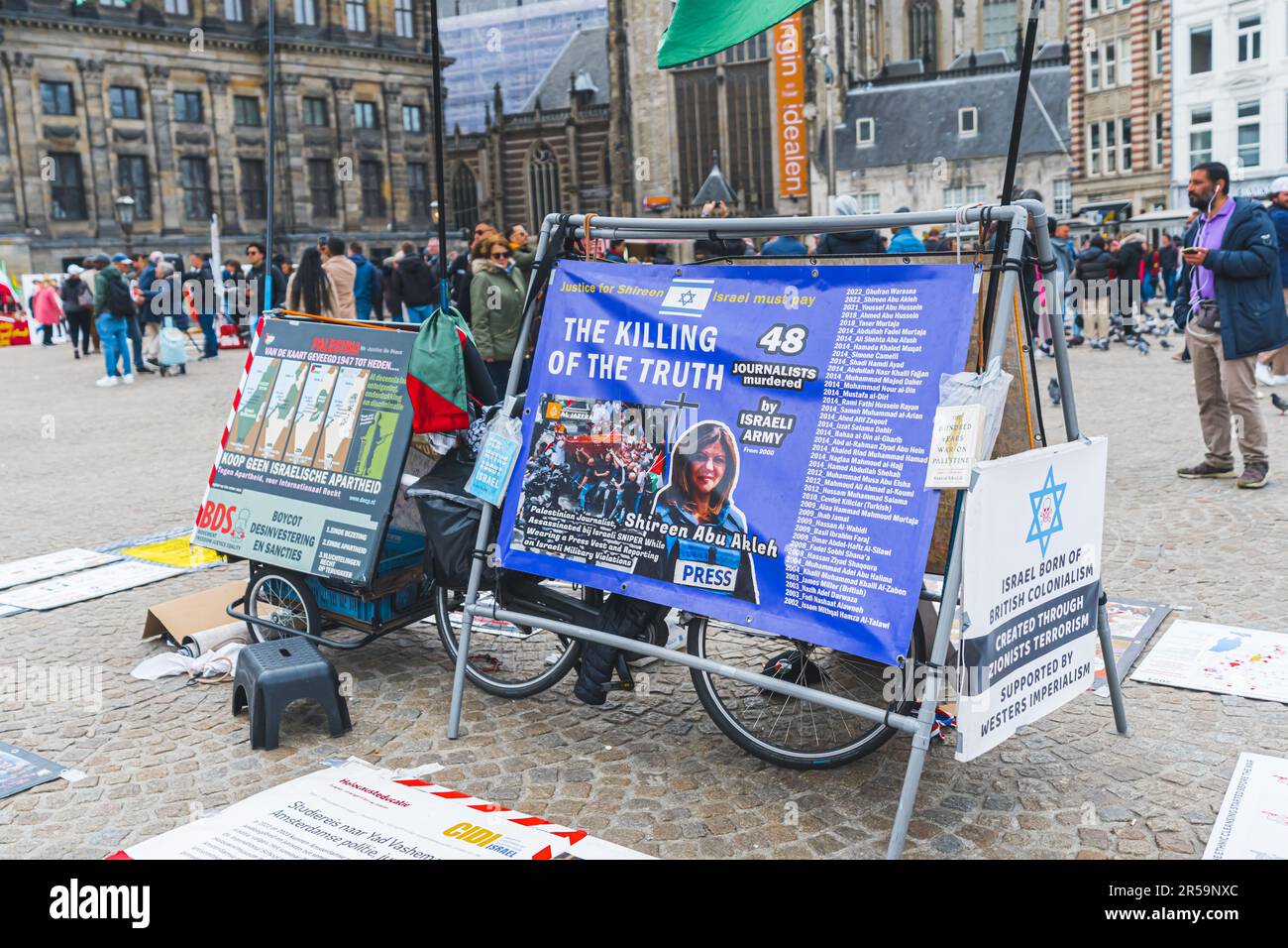 04.18.2023 Amsterdam, Netherlands. Protest in the streets of Amsterdam ...