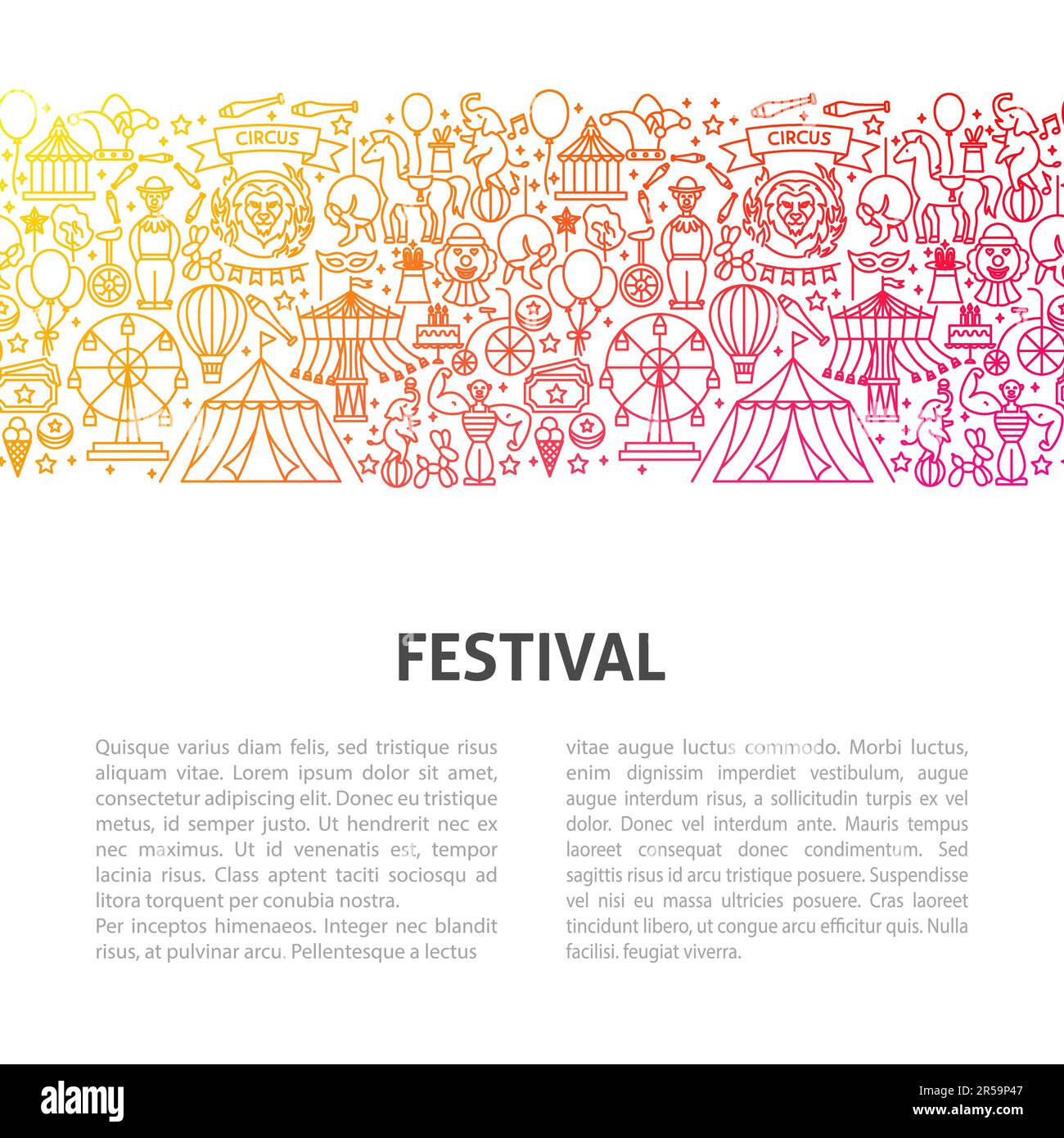 Circus Festival Line Template Stock Vector Image & Art - Alamy