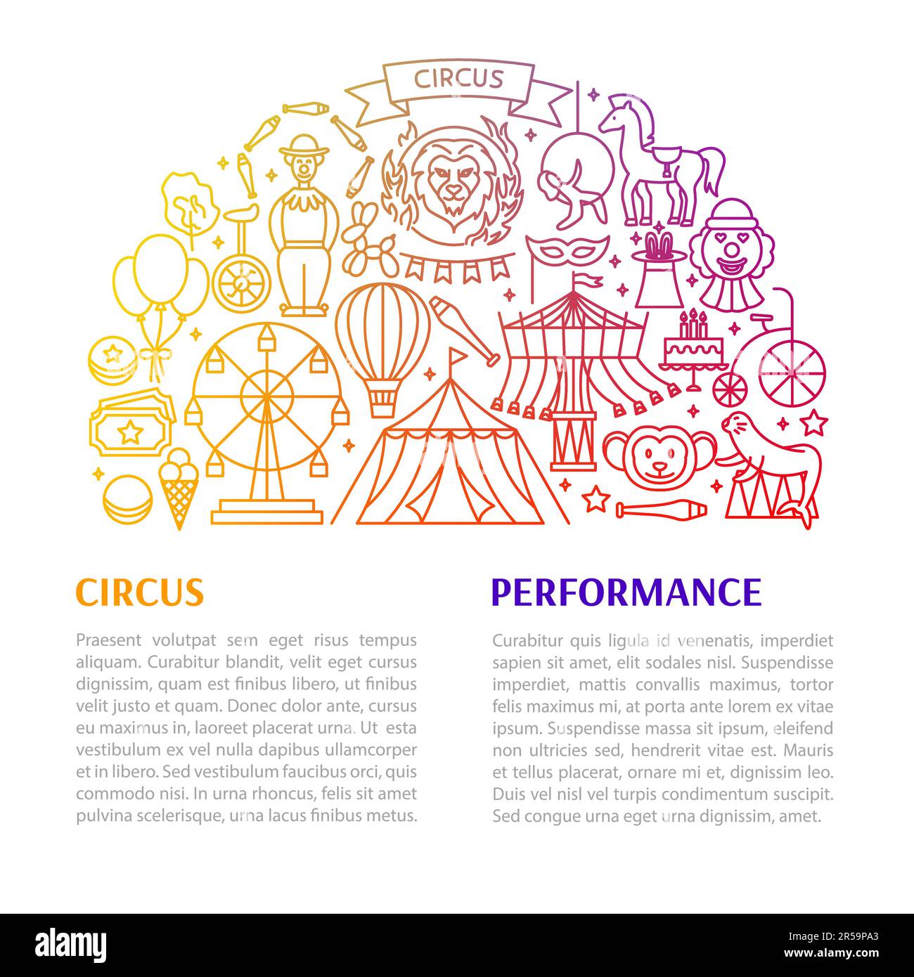Circus Line Template Stock Vector Image & Art - Alamy