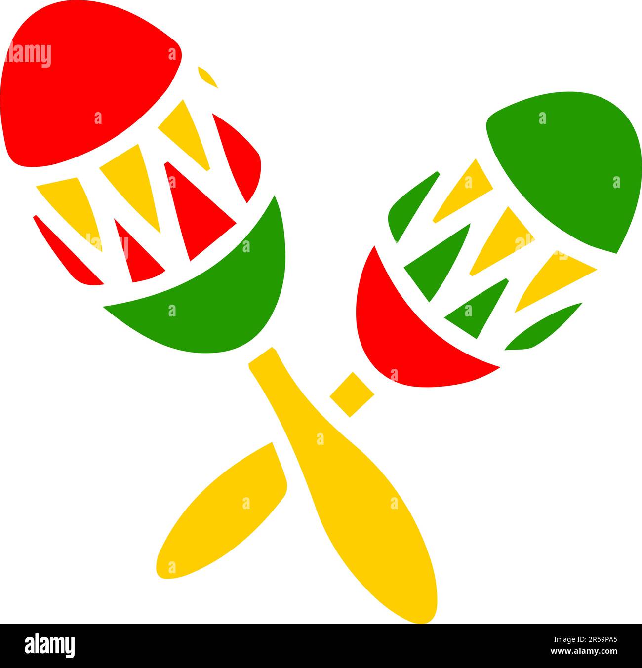 Maracas icon. Vector illustration of blue and red maraca and instrument ...