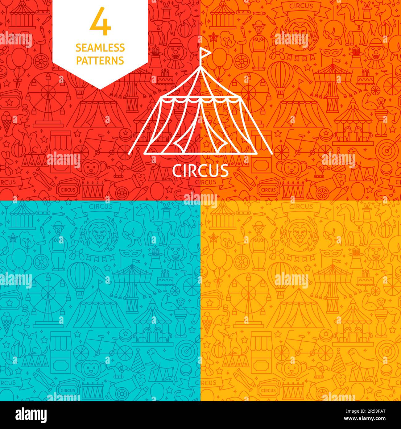 Line Circus Patterns Stock Vector Image & Art - Alamy