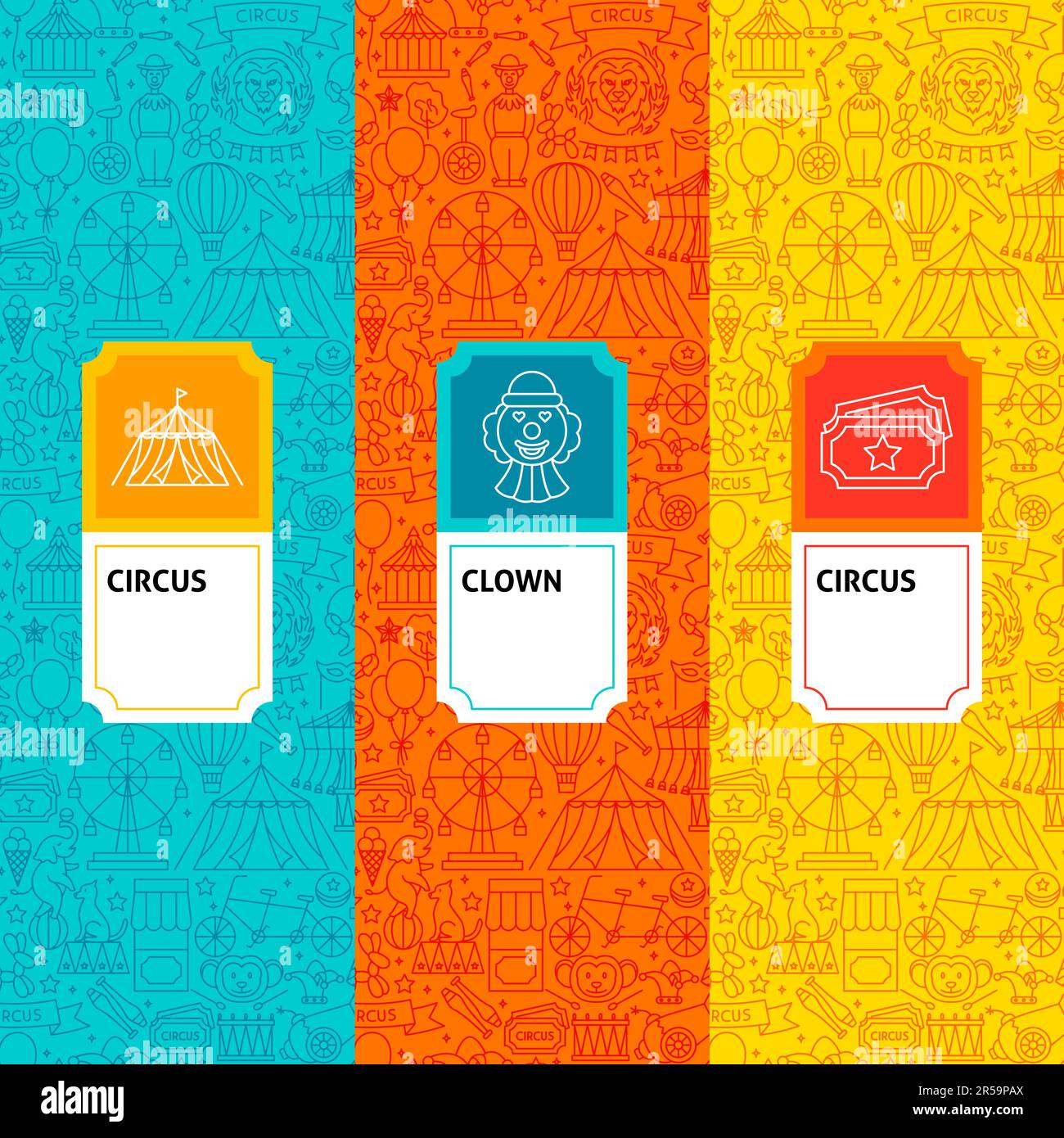 Circus Package Labels Stock Vector Image & Art - Alamy