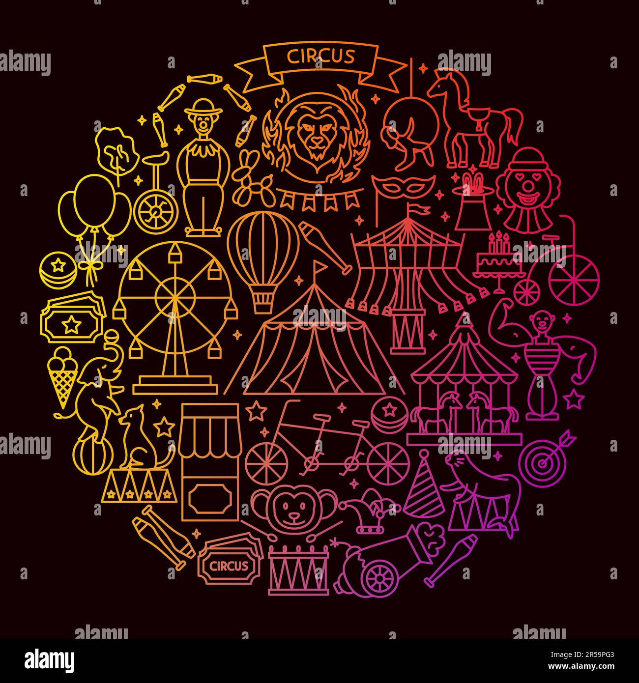 Circus Show Icon Circle Concept Stock Vector Image & Art - Alamy