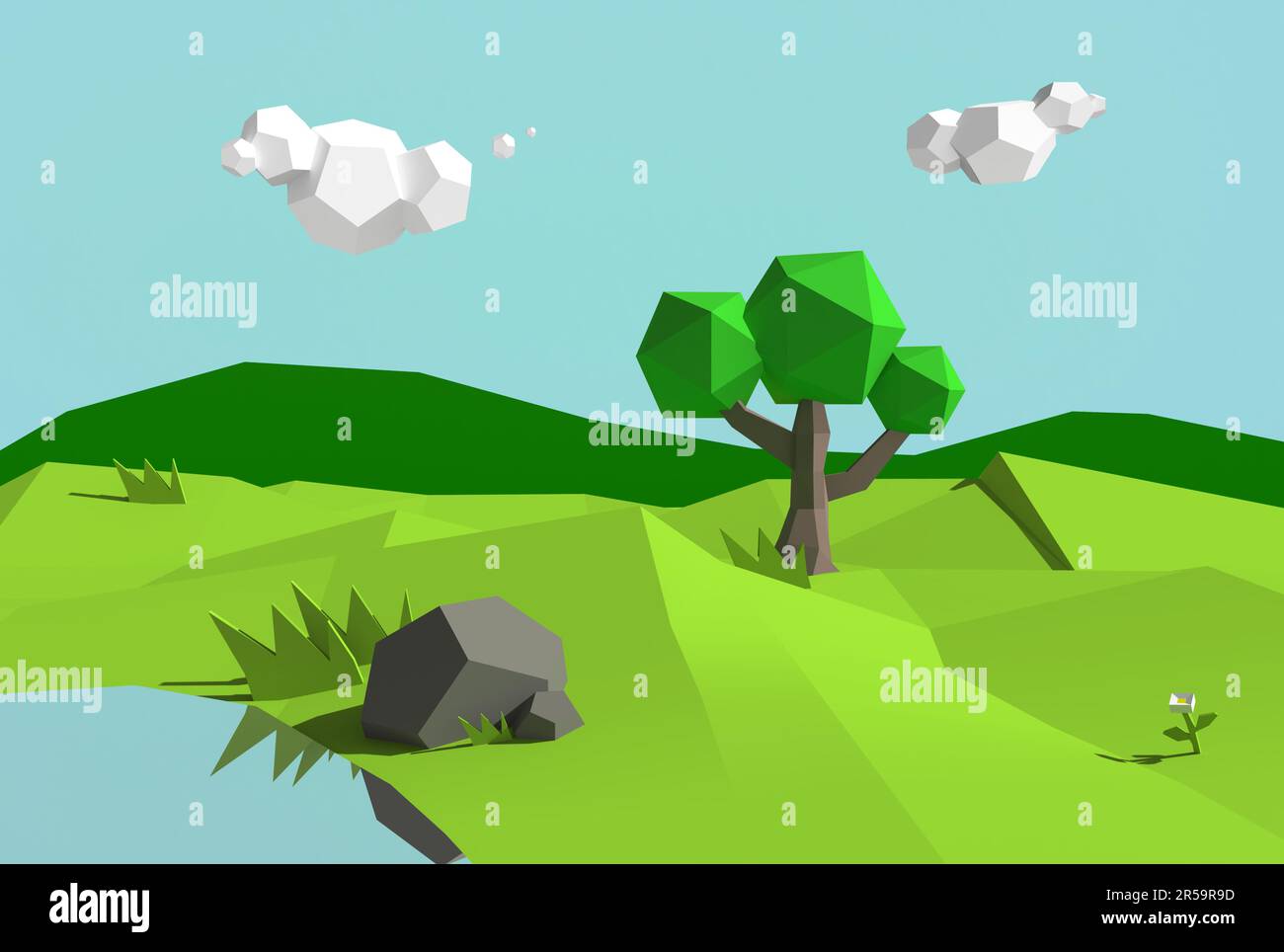 Low poly landscape hi-res stock photography and images - Alamy