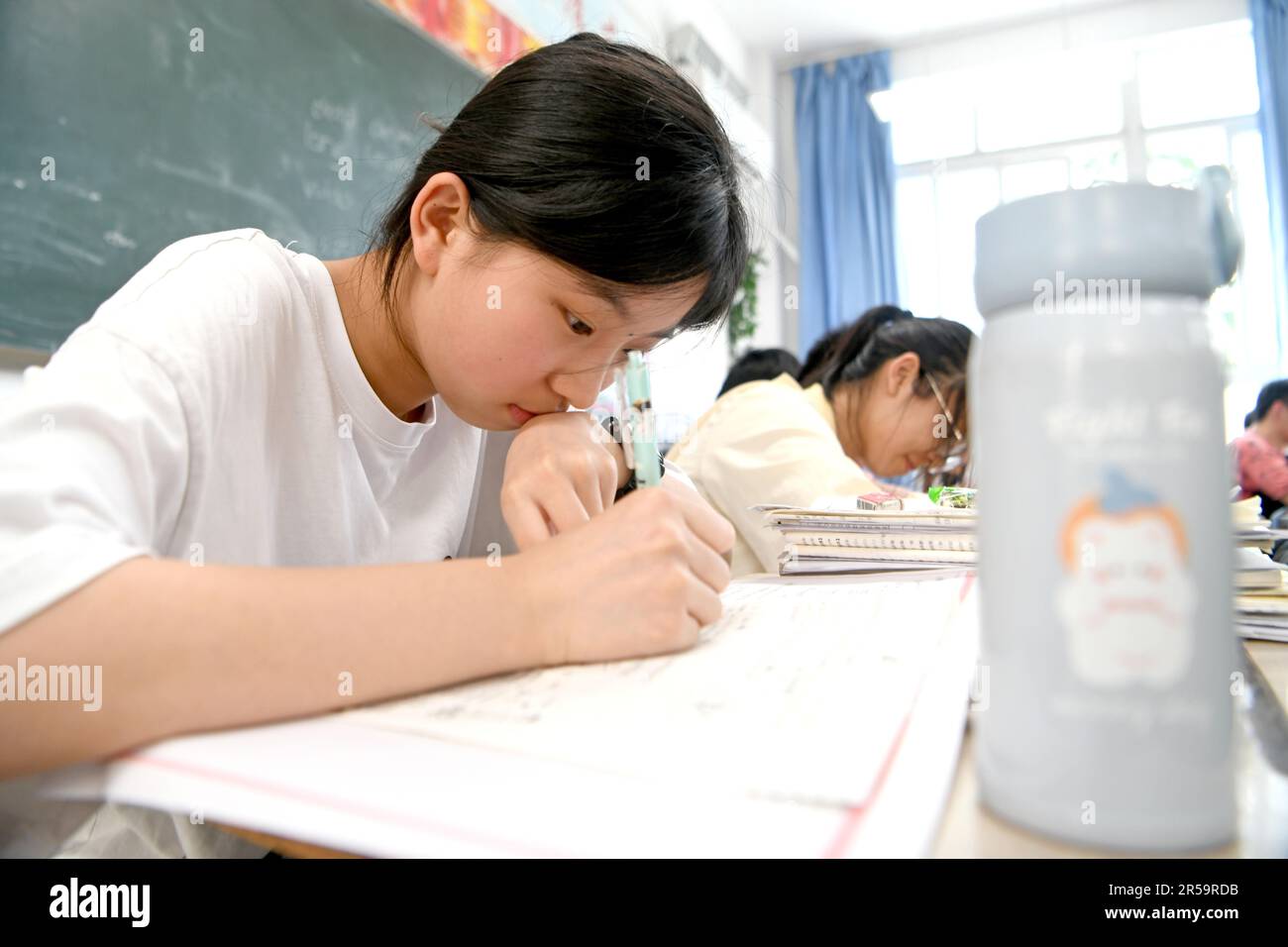 Senior high school students study hard for the national college ...