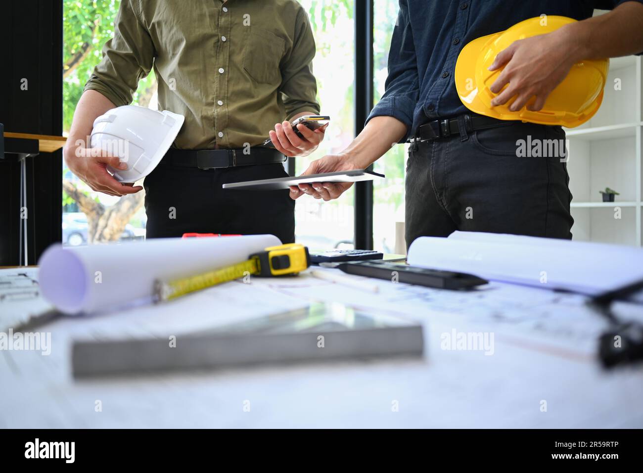 Engineer or Architects team collaborating, planning working together at ...