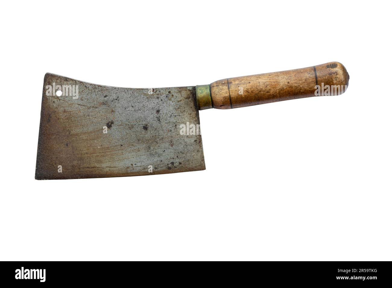 Metallic and wooden meat cleaver isolated on white background Stock ...