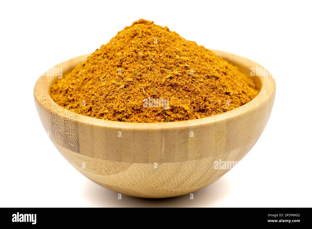 Cajun spice powder isolated on white background. Powdered dried cajun ...