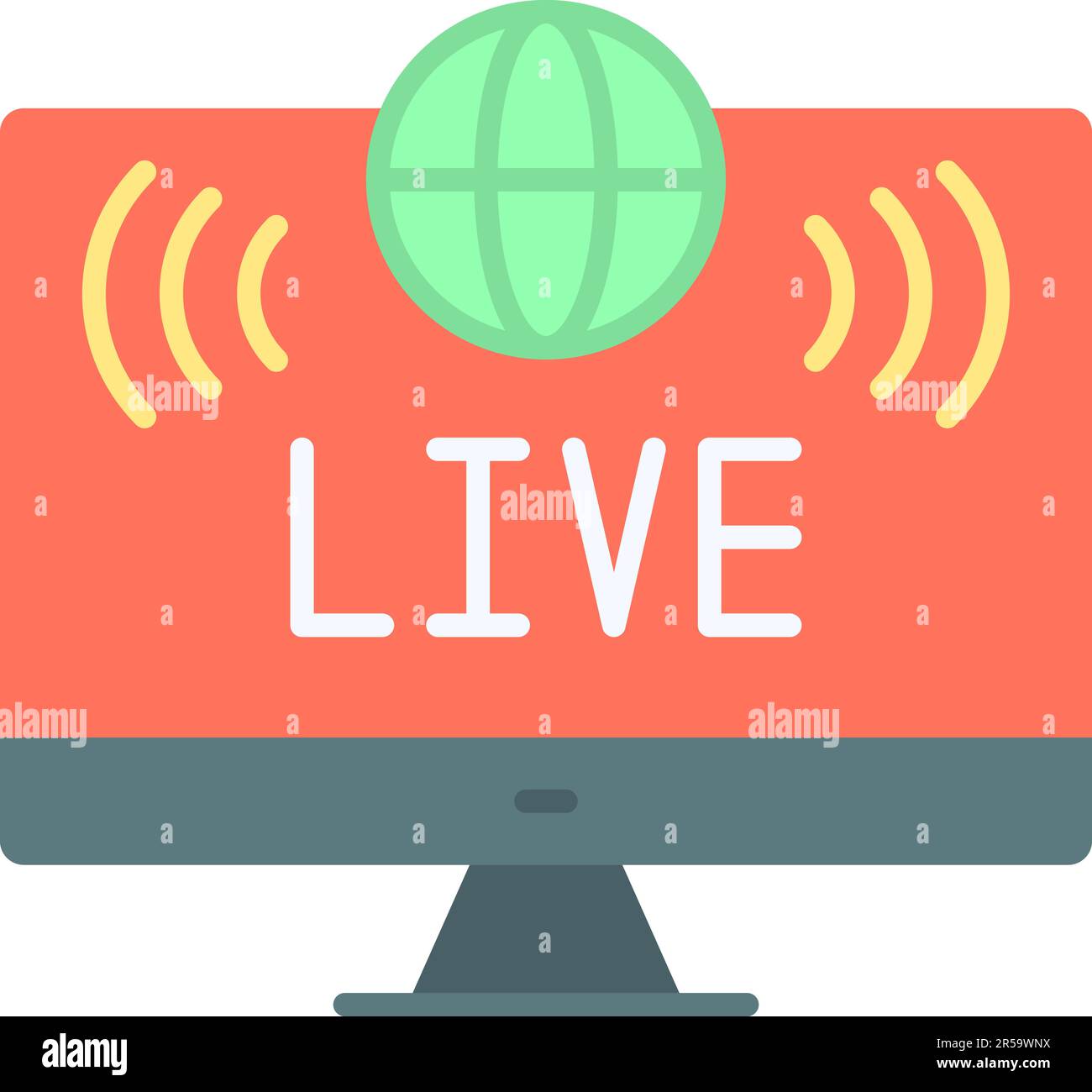 Live channel icon line Stock Vector Images - Alamy