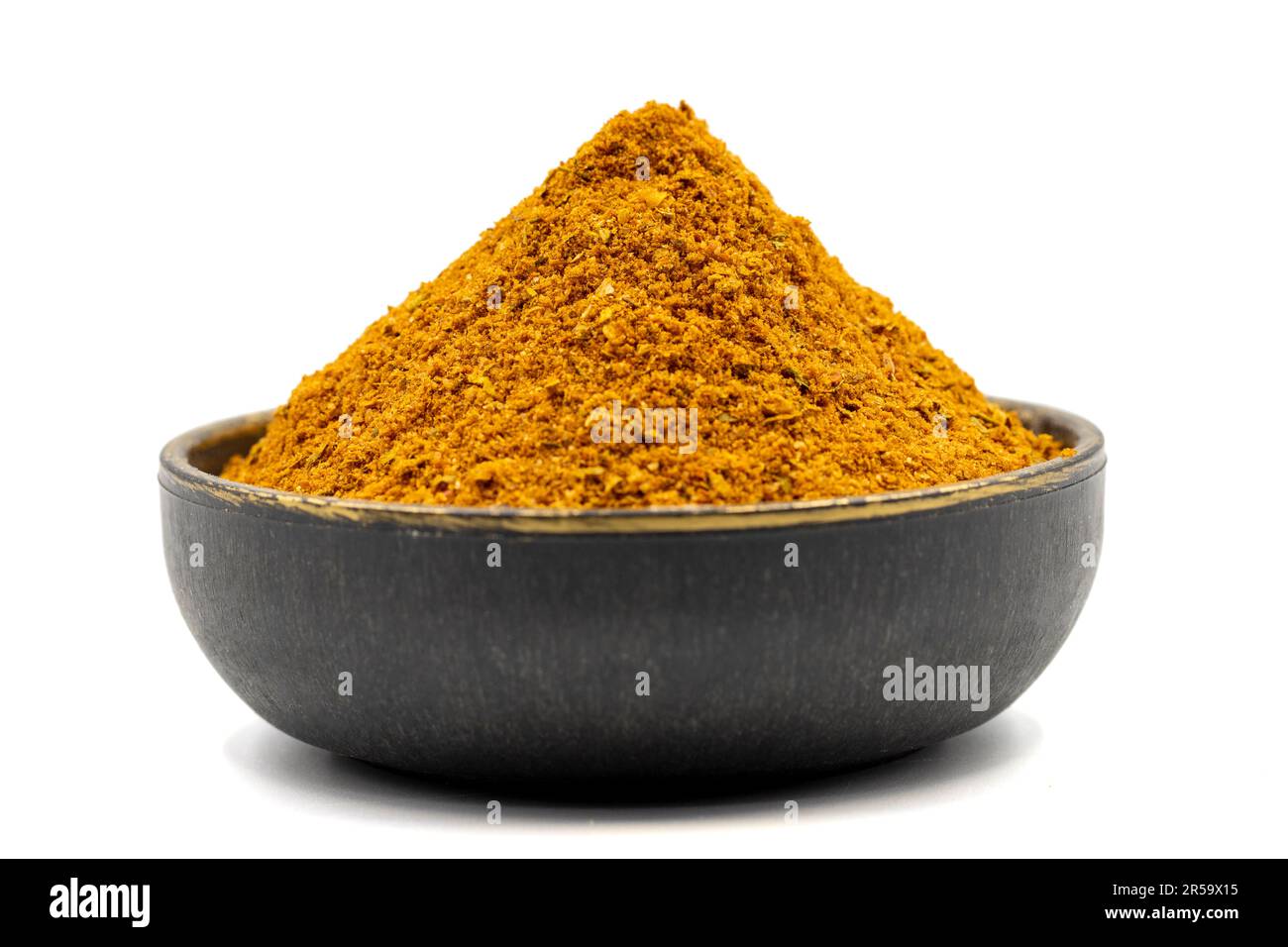 Cajun spice powder isolated on white background. Powdered dried cajun ...