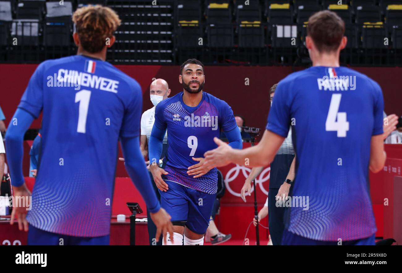 AUG 7, 2021 - Tokyo, Japan: Earvin NGAPETH #9 of Team FRANCE in the ...