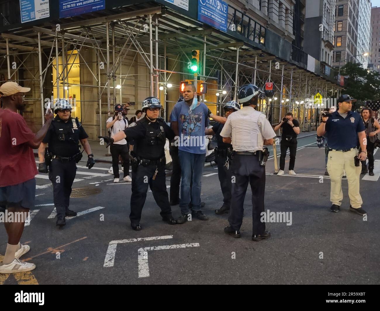 Union Square and Times Square, Manhattan, NY 10036, USA. Intense ...