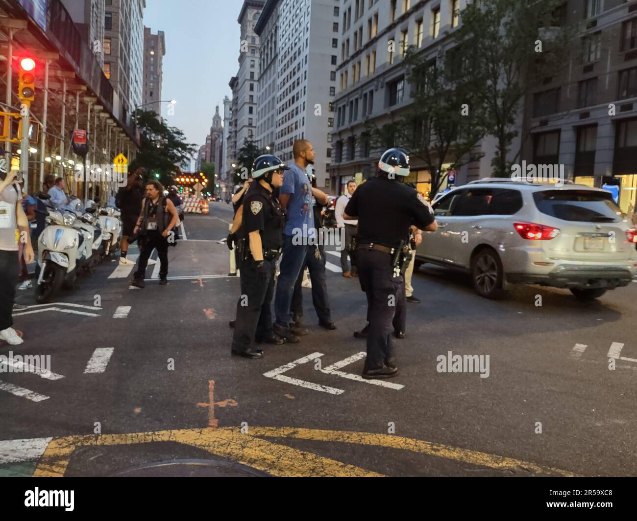Union Square and Times Square, Manhattan, NY 10036, USA. Intense ...