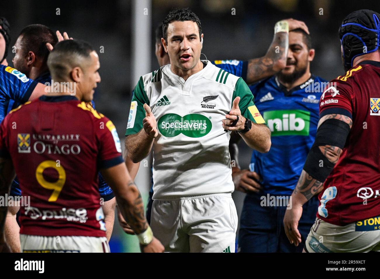 Auckland, New Zealand. 02nd June, 2023. Match referee Ben O'Keeffe ...