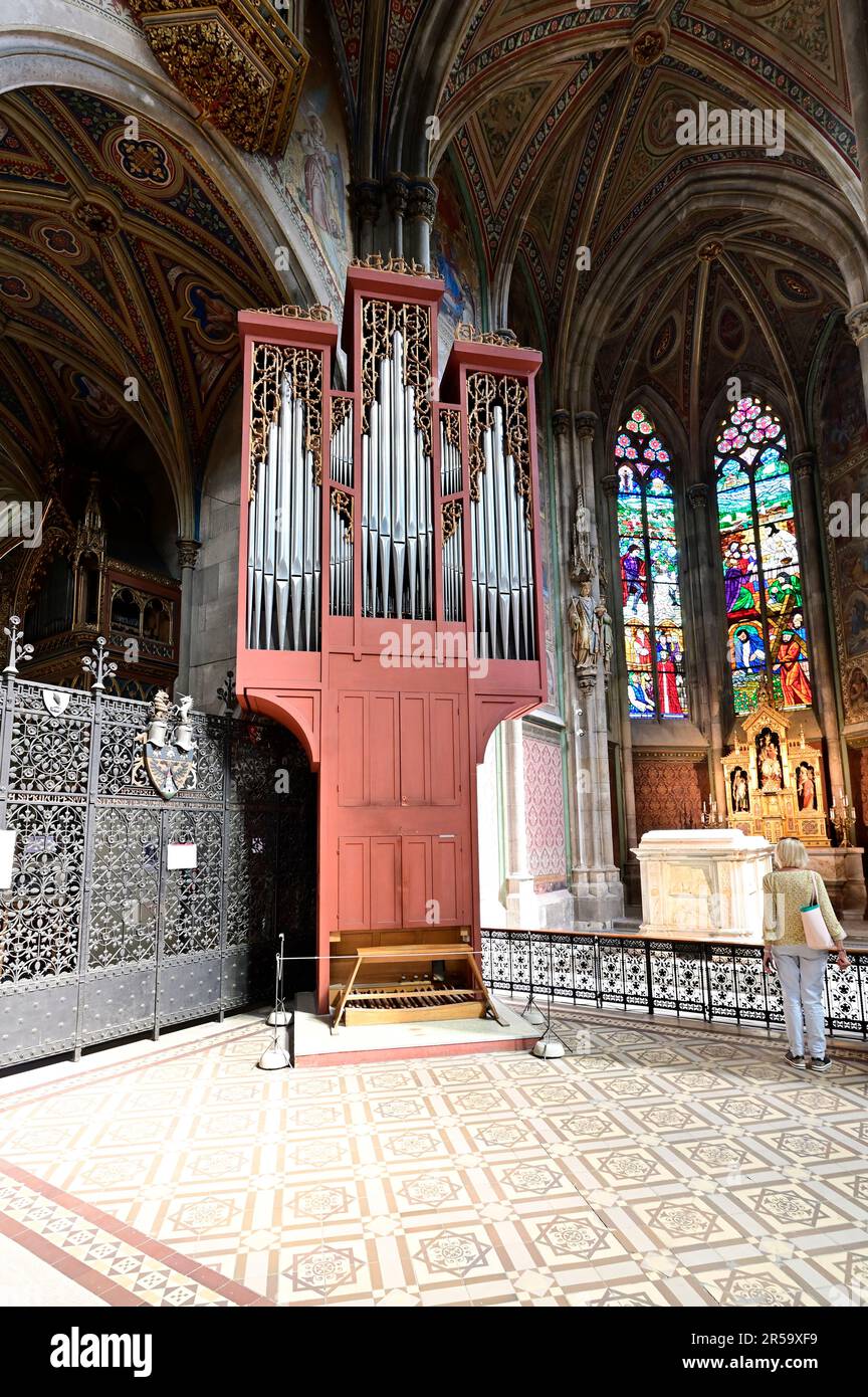 Vienna, Austria. Votive Church Vienna. The new choir organ Stock Photo ...