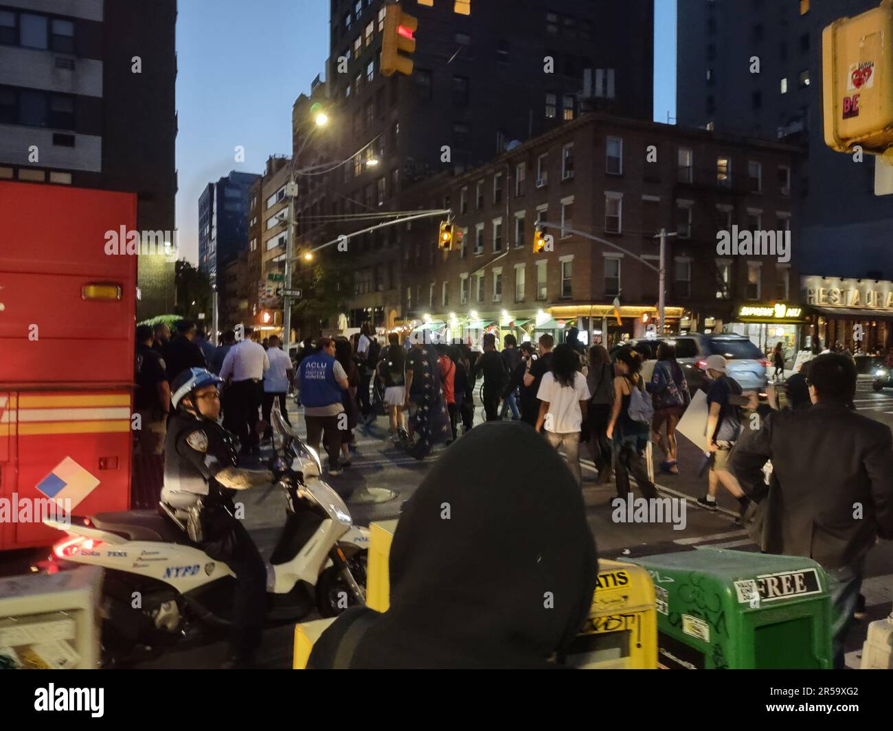 Union Square and Times Square, Manhattan, NY 10036, USA. Intense ...