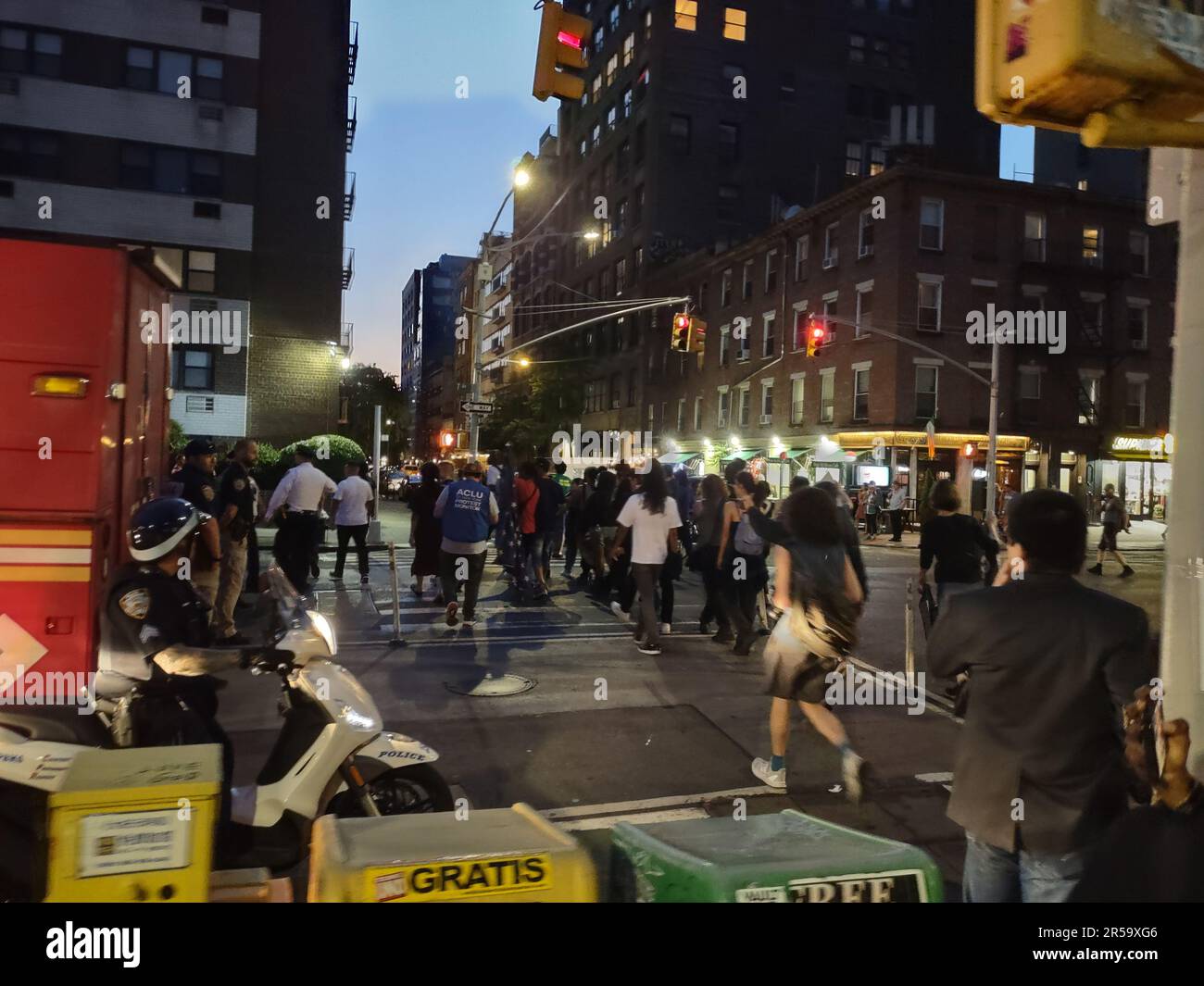 Union Square and Times Square, Manhattan, NY 10036, USA. Intense ...