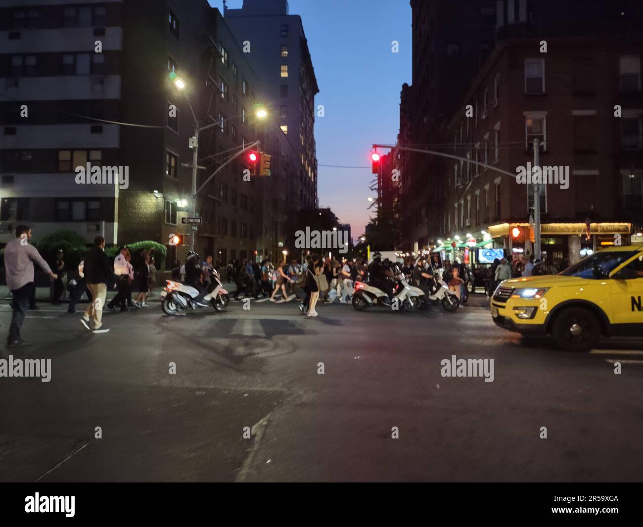 Union Square and Times Square, Manhattan, NY 10036, USA. Intense ...