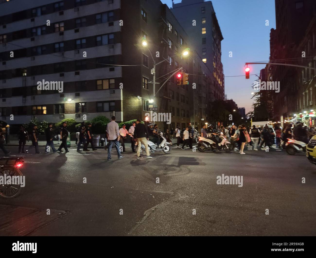 Union Square and Times Square, Manhattan, NY 10036, USA. Intense ...