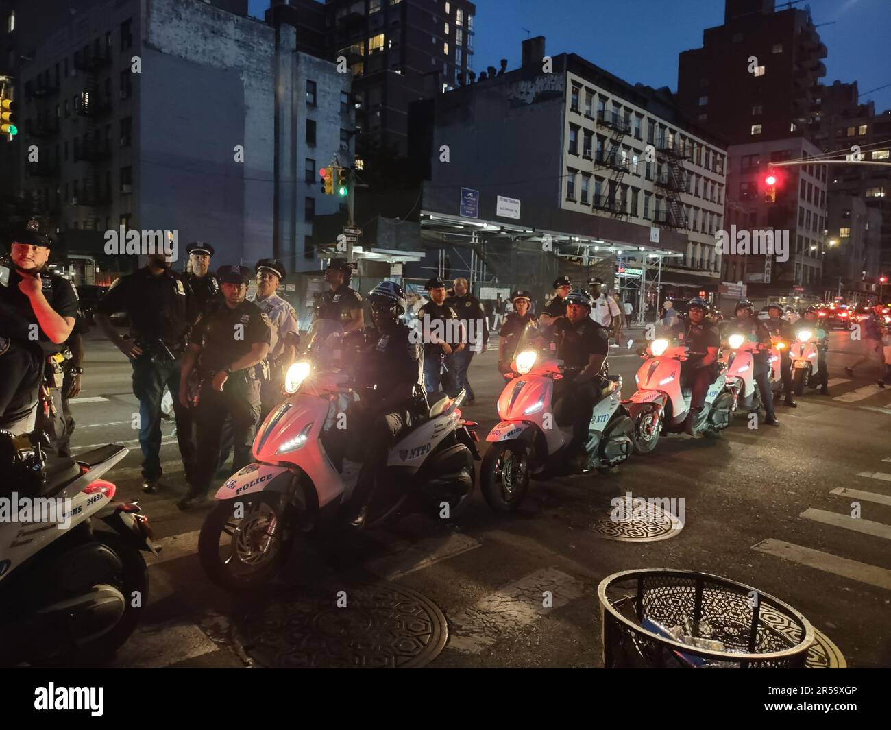 Union Square and Times Square, Manhattan, NY 10036, USA. Intense ...