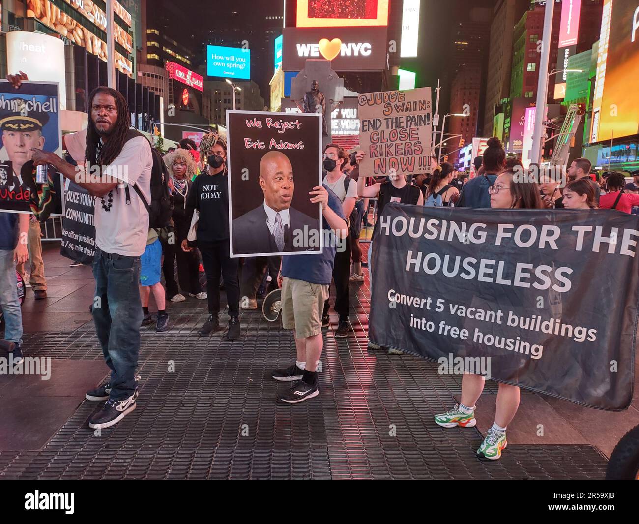 Union Square and Times Square, Manhattan, NY 10036, USA. Intense ...