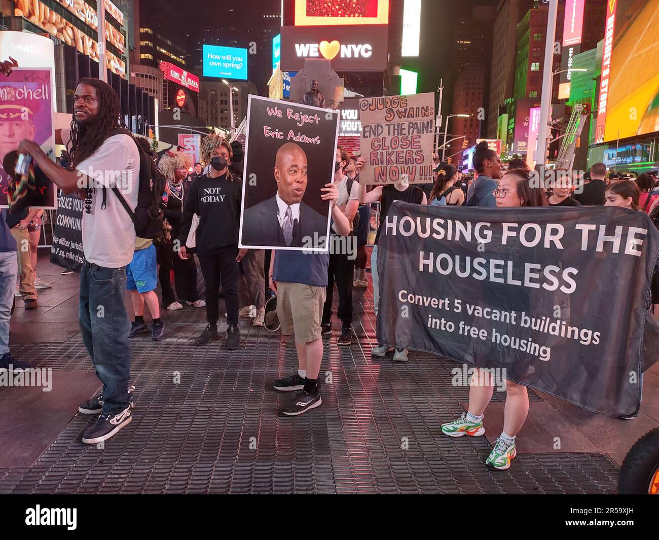 Union Square and Times Square, Manhattan, NY 10036, USA. Intense ...