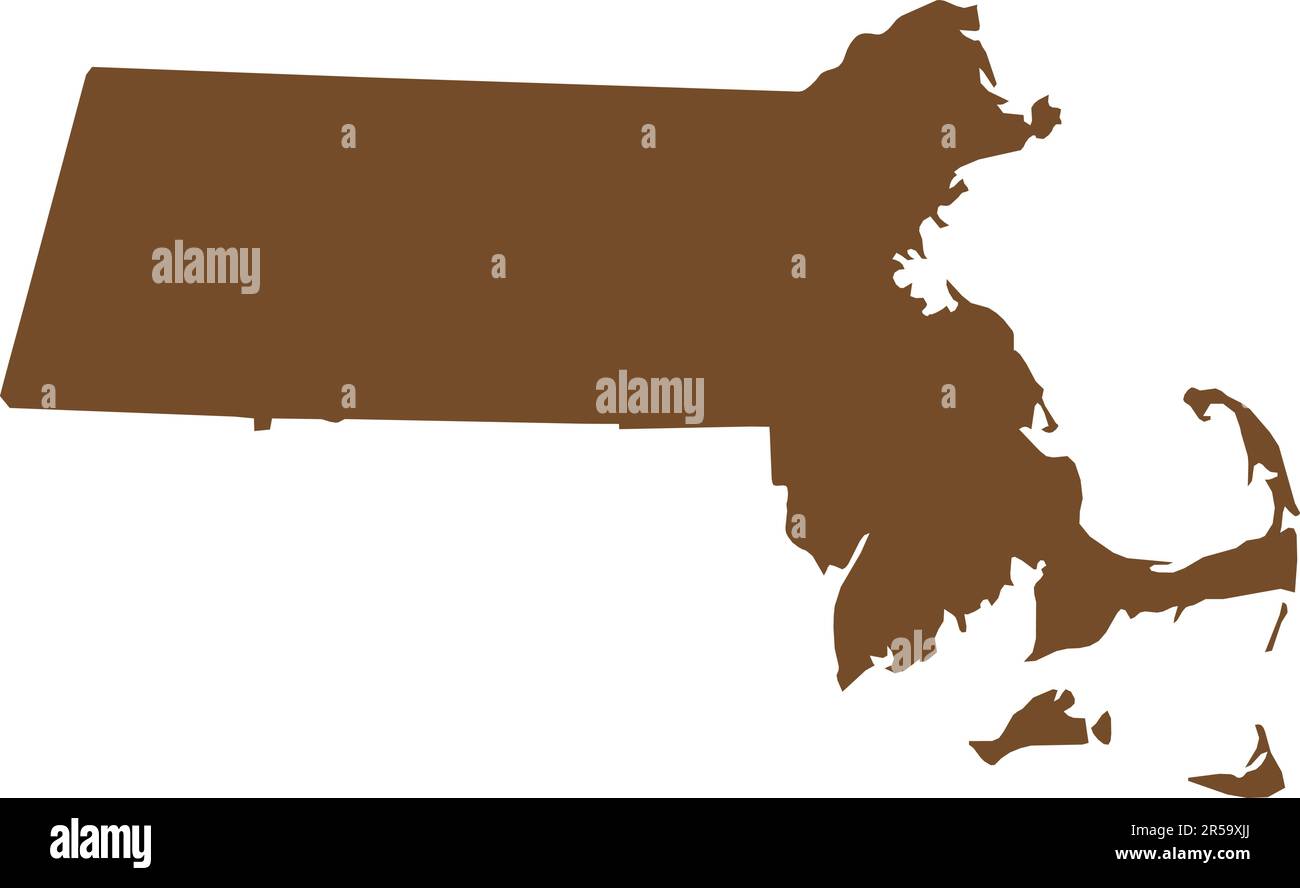 BROWN CMYK color map of MASSACHUSETTS, USA Stock Vector Image & Art - Alamy