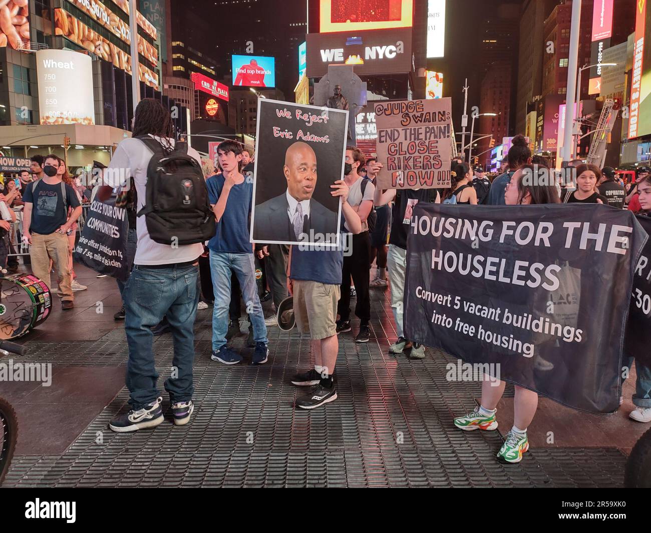 Union Square and Times Square, Manhattan, NY 10036, USA. Intense ...