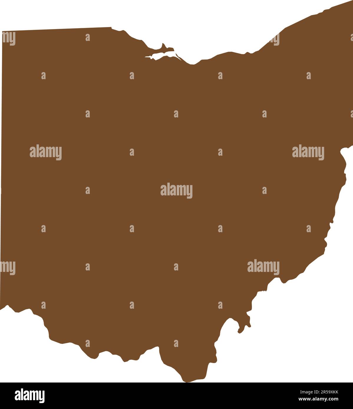 BROWN CMYK color map of OHIO, USA Stock Vector Image & Art - Alamy