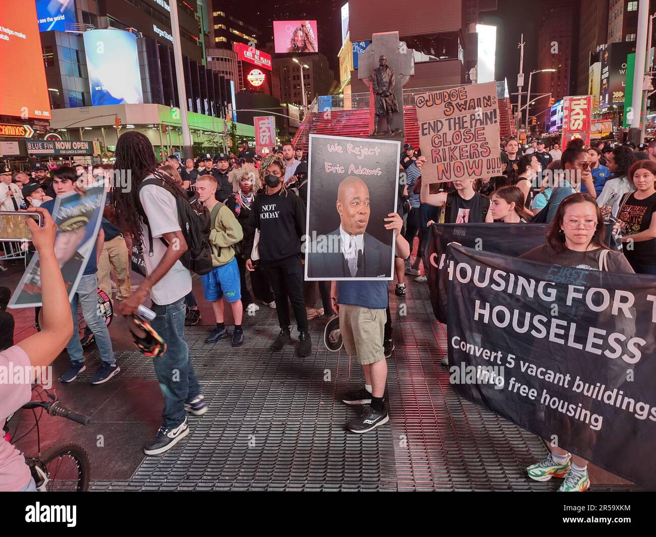 Union Square and Times Square, Manhattan, NY 10036, USA. Intense ...