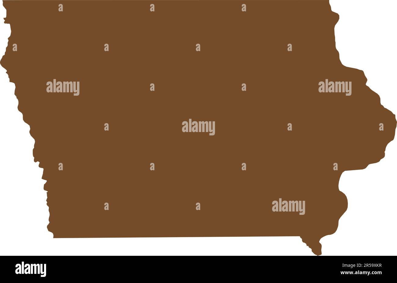 BROWN CMYK color map of IOWA, USA Stock Vector Image & Art - Alamy