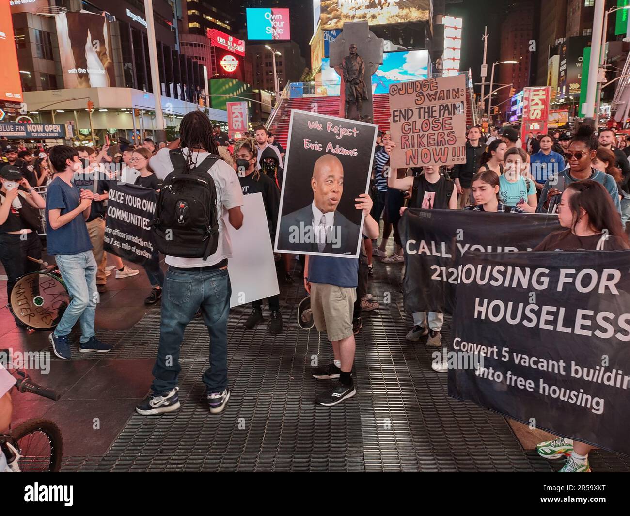 Union Square and Times Square, Manhattan, NY 10036, USA. Intense ...