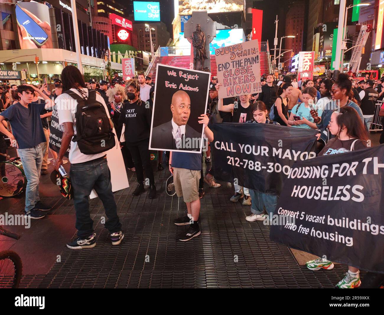 Union Square and Times Square, Manhattan, NY 10036, USA. Intense ...