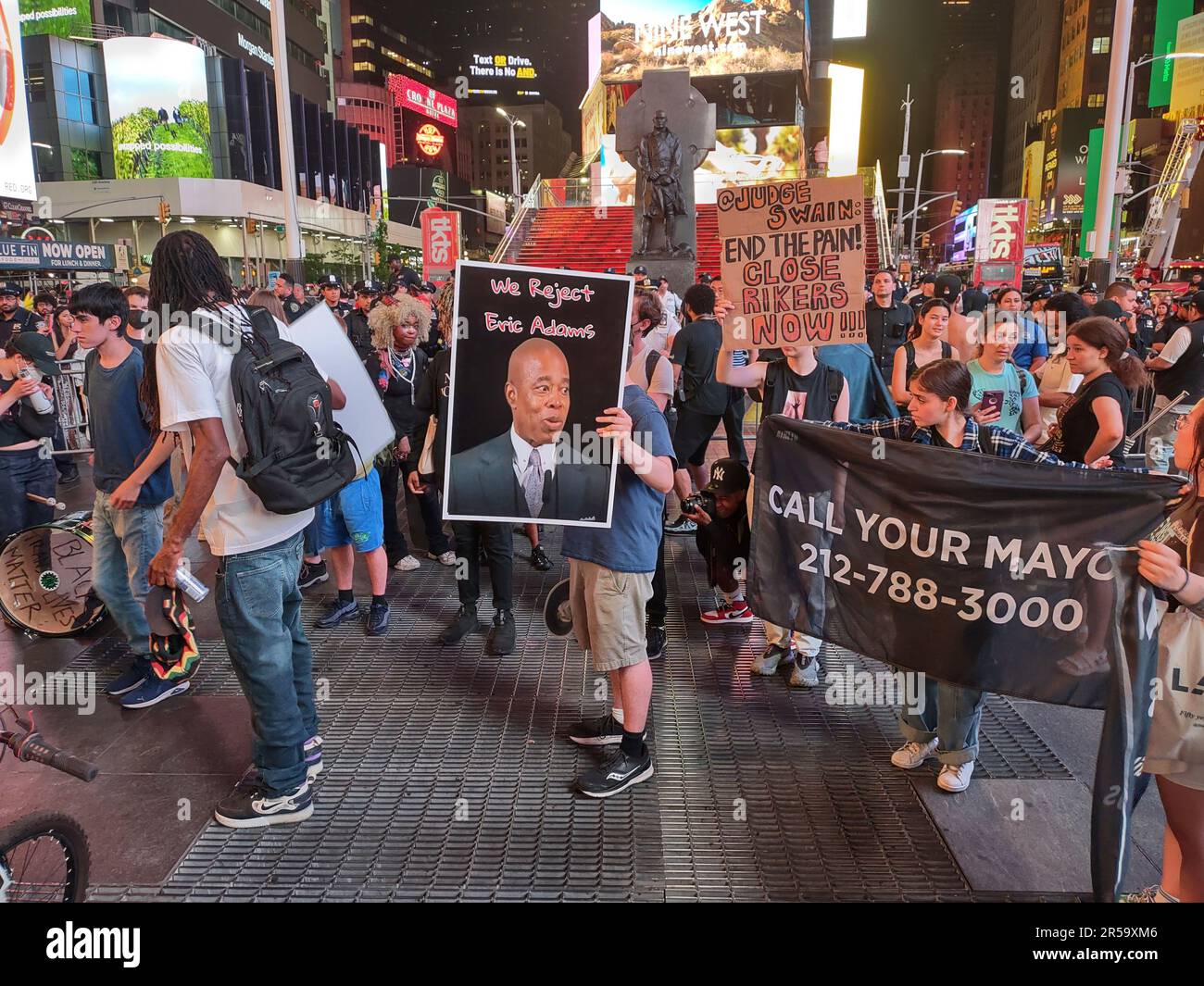 Union Square and Times Square, Manhattan, NY 10036, USA. Intense ...