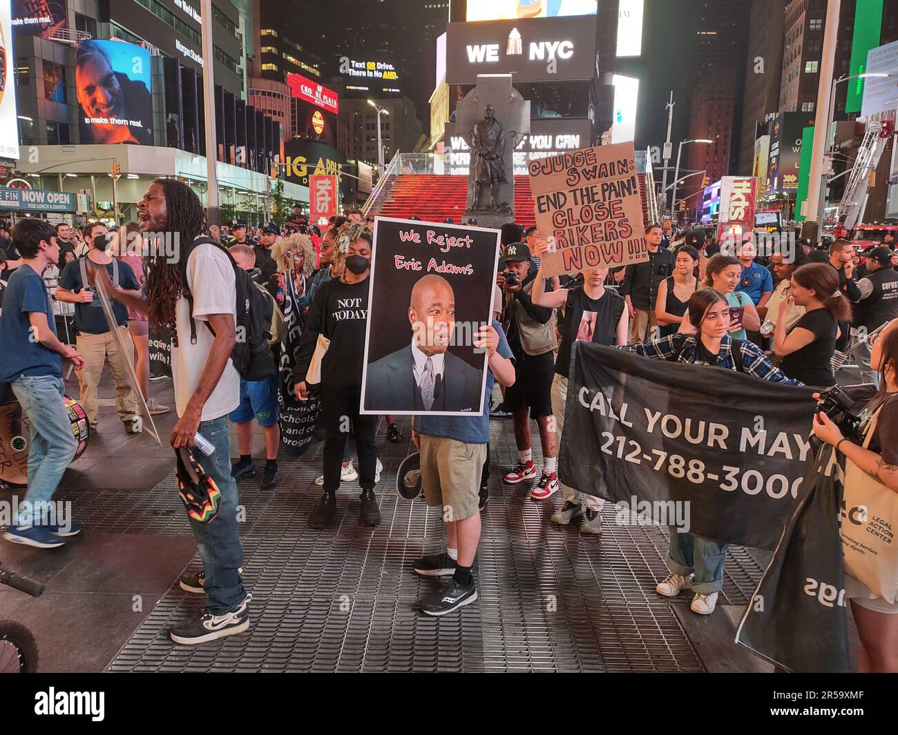 Union Square and Times Square, Manhattan, NY 10036, USA. Intense ...