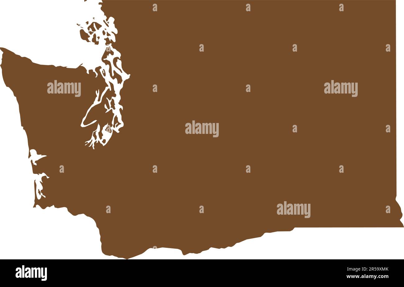 BROWN CMYK color map of WASHINGTON, USA Stock Vector Image & Art - Alamy