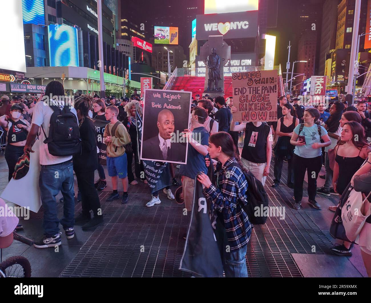 Union Square and Times Square, Manhattan, NY 10036, USA. Intense ...
