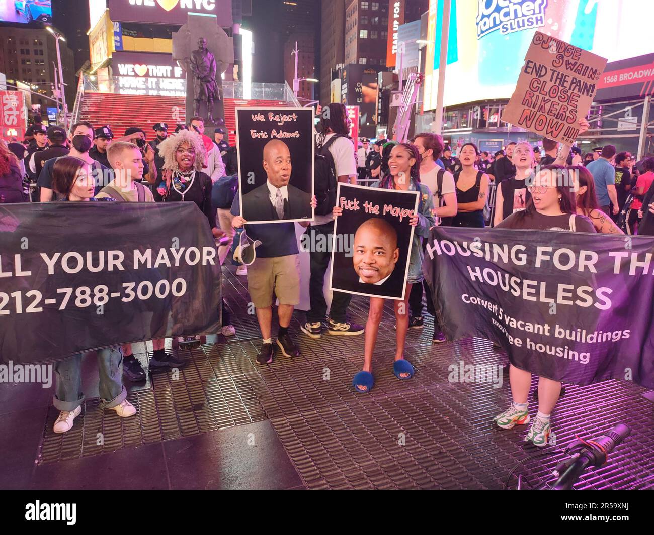 Union Square and Times Square, Manhattan, NY 10036, USA. Intense ...