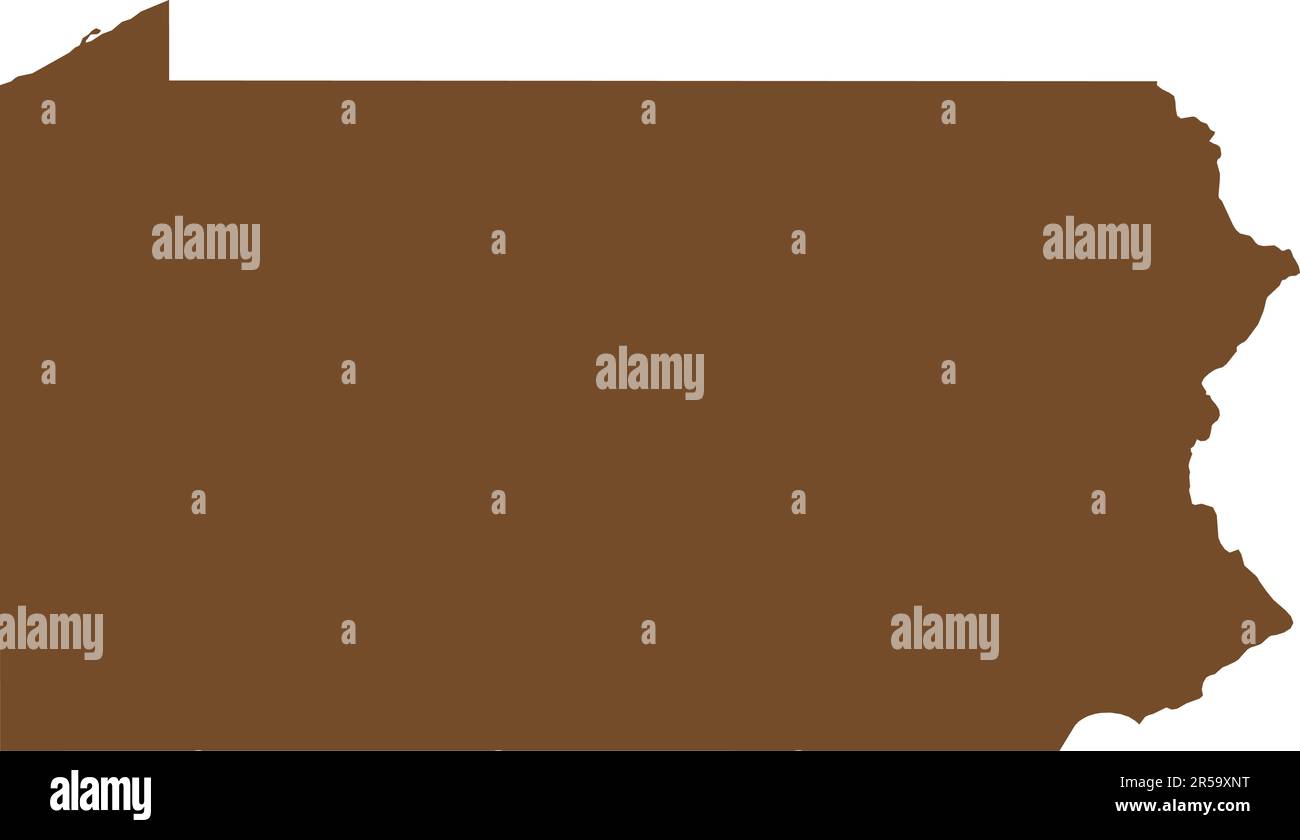 BROWN CMYK color map of PENNSYLVANIA, USA Stock Vector Image & Art - Alamy