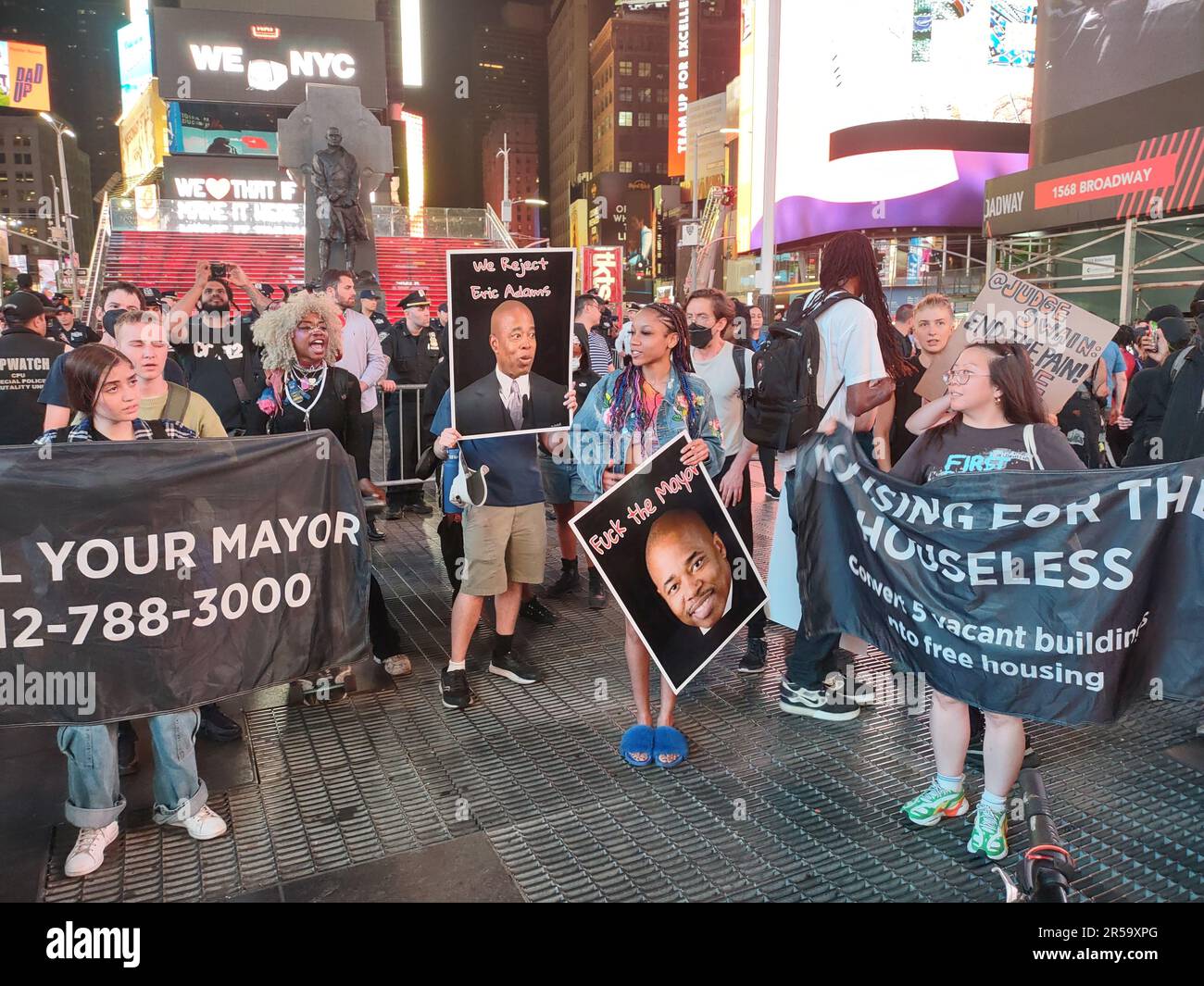 Union Square and Times Square, Manhattan, NY 10036, USA. Intense ...