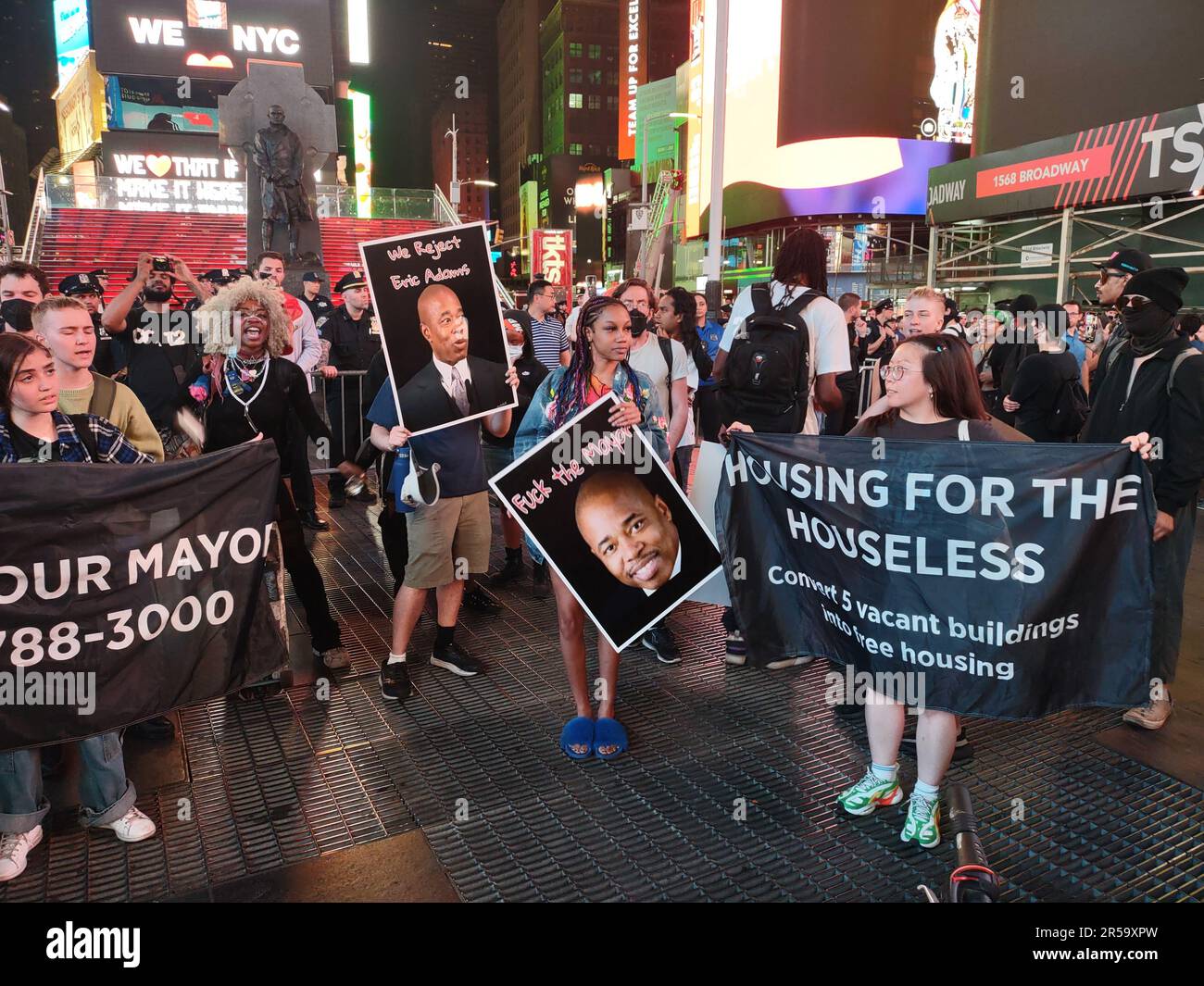 Union Square and Times Square, Manhattan, NY 10036, USA. Intense ...