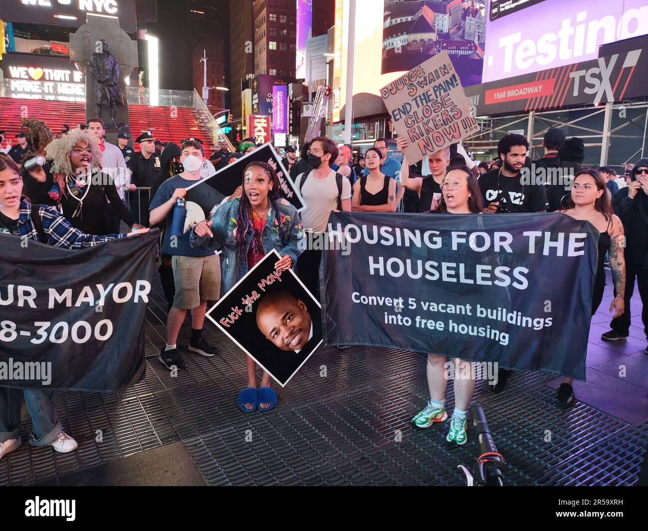 Union Square and Times Square, Manhattan, NY 10036, USA. Intense ...