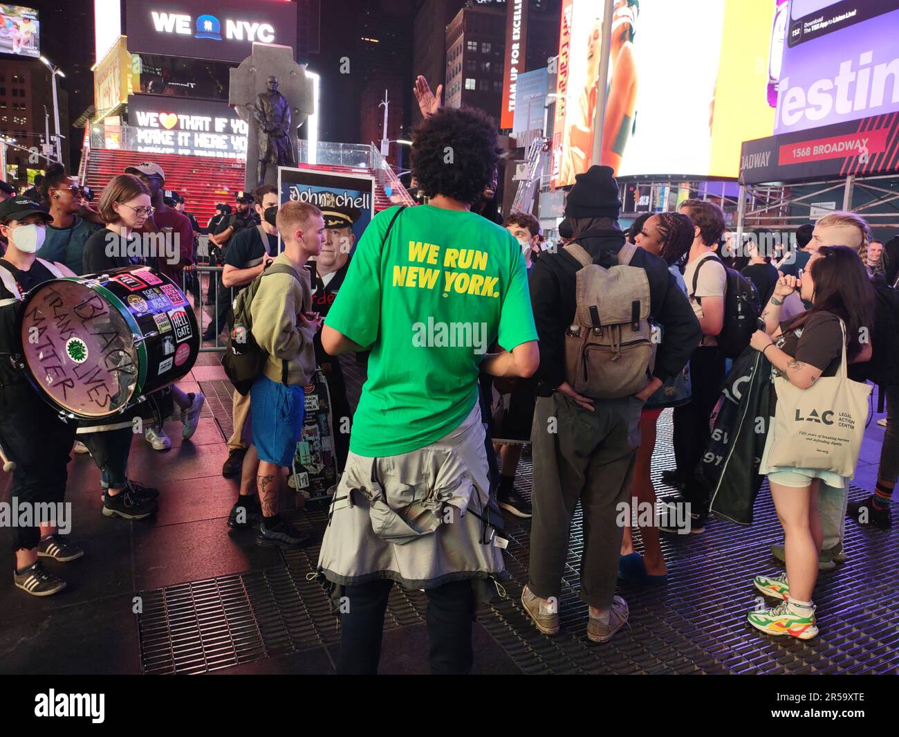 Union Square and Times Square, Manhattan, NY 10036, USA. Intense ...