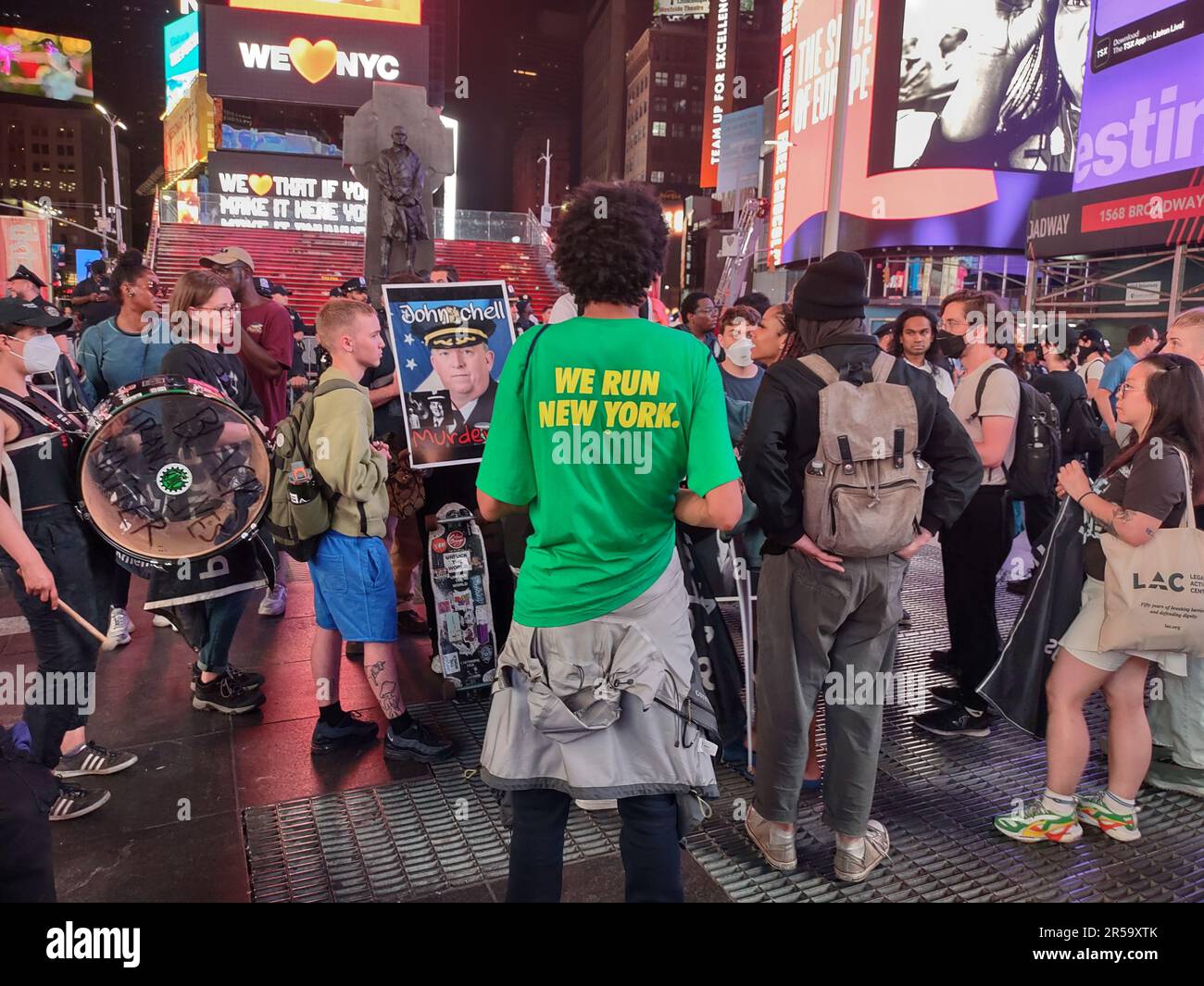 Union Square and Times Square, Manhattan, NY 10036, USA. Intense ...